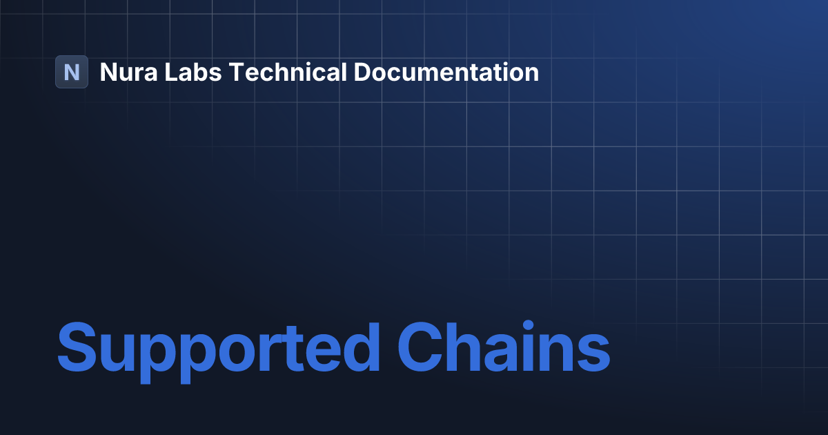 Supported Chains | Nura Labs Technical Documentation